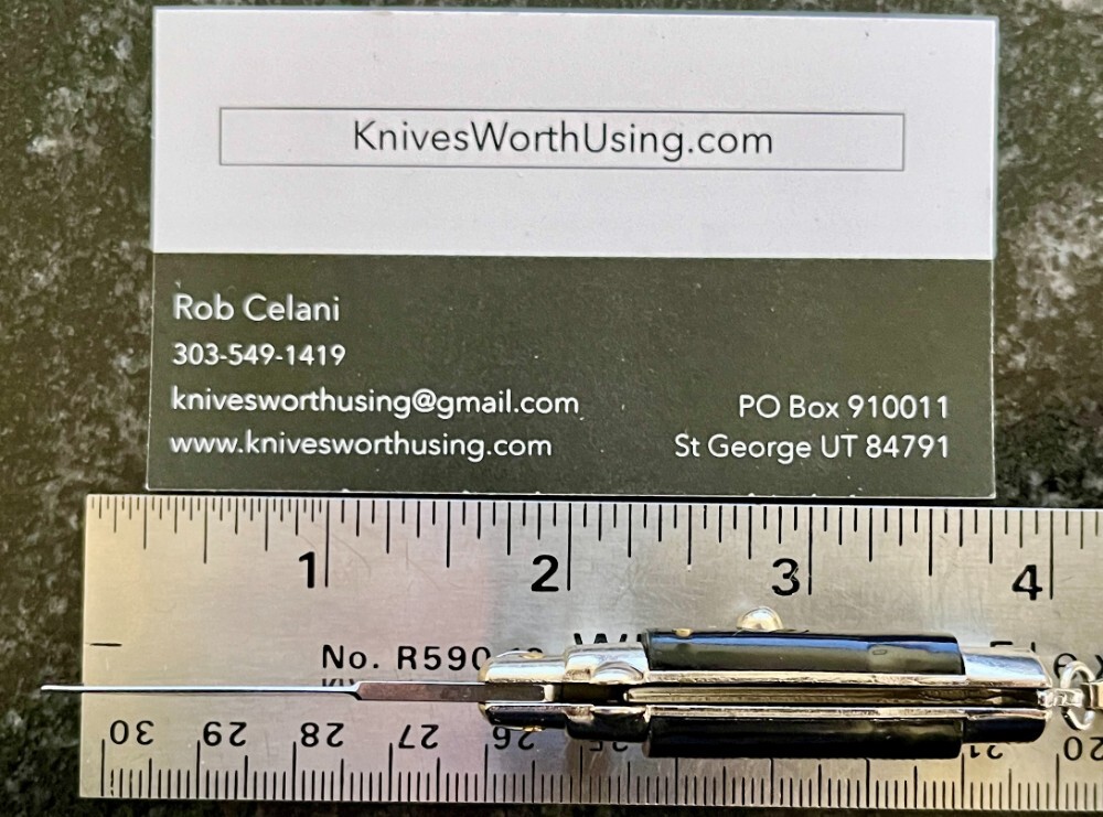 Miniature Switchblade Keychain Knife, Anchor Over Inox, Black Plastic ...