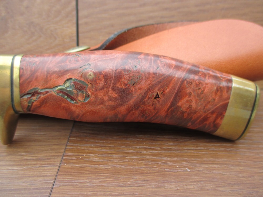 Buck Custom Vanguard With Burl Wood Handles, Elk Cutout