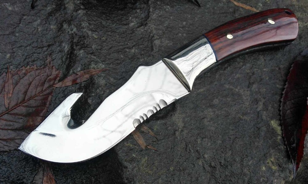 Custom Serrated Guthook Made By Nemo Knives