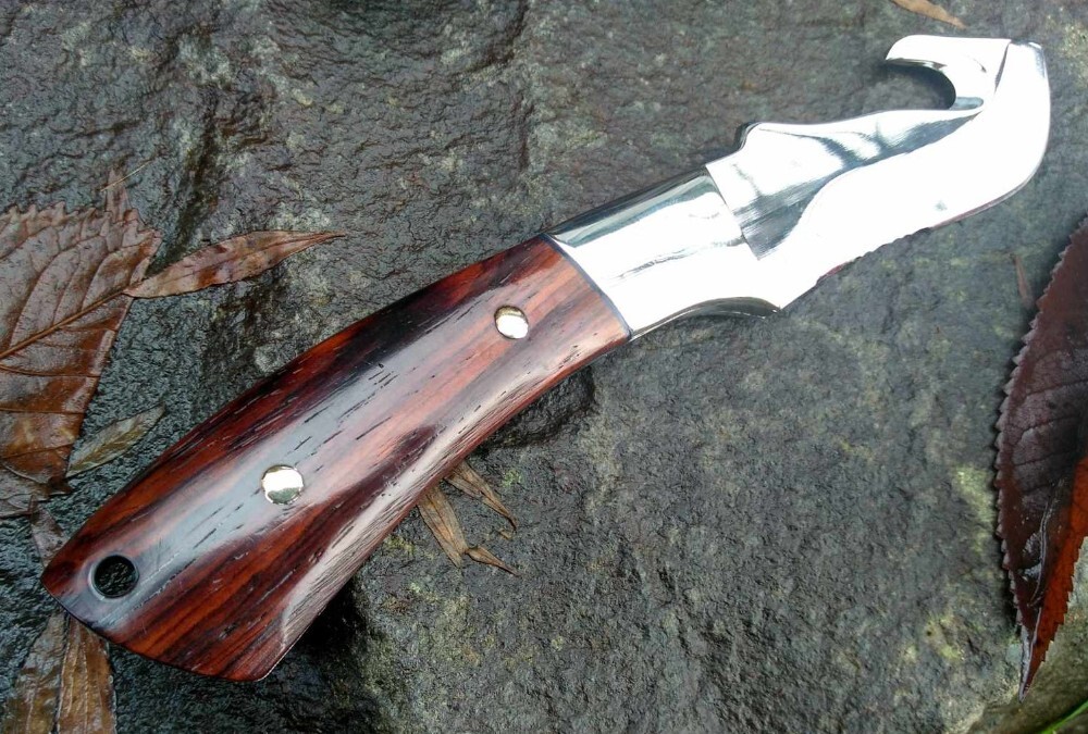 Custom Serrated Guthook Made By Nemo Knives
