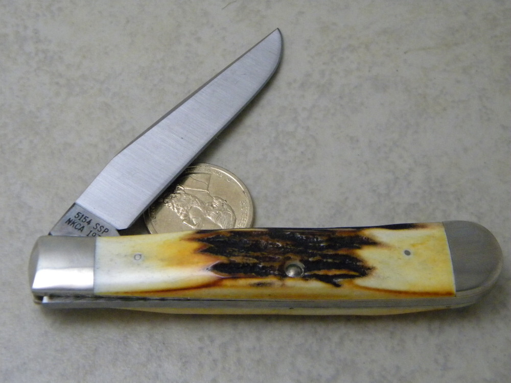 Case XX Stainless 5154 Stag 1 Blade Trapper Knife 1979 NKCA Club Knife