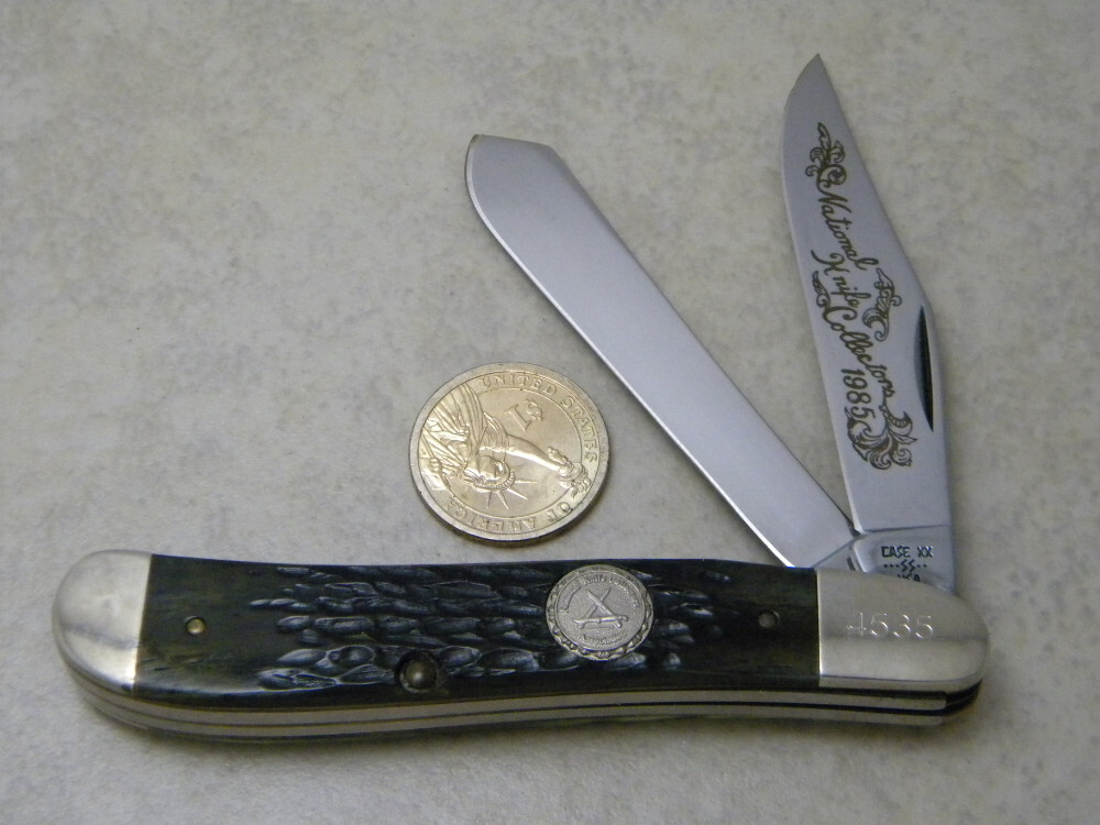 Case XX USA Bone G6240 Dogleg Trapper Knife 1985 NKCA Club Knife