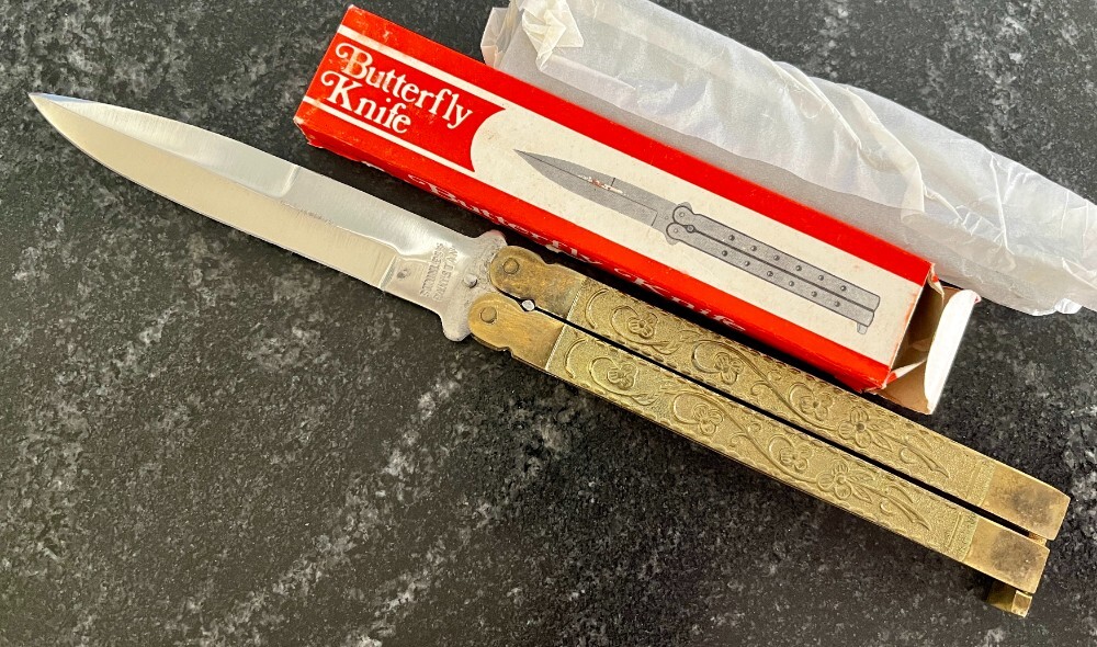 Vintage Balisong Butterfly Knife From Pakistan, Nice Brass Handles ...