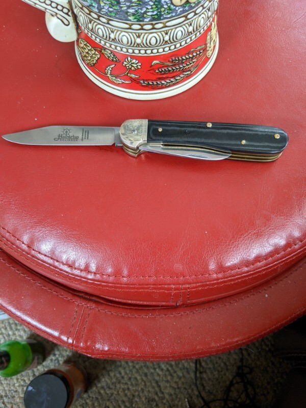 Hubertus Automatic Knife Micart double blade that is a hidden release ...