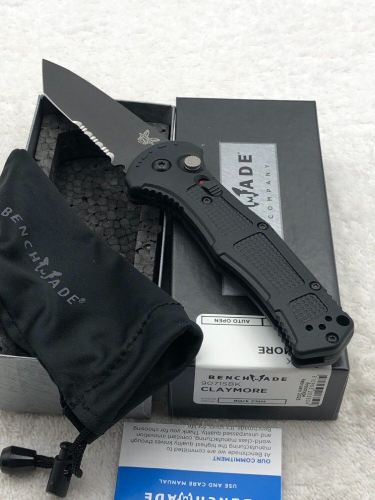 Benchmade Prototype 9071SBK Claymore Push Button Auto With Integrated ...