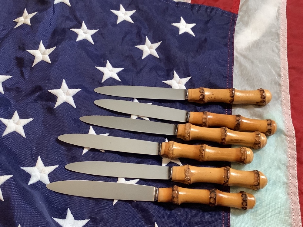 Vint JA Henckels Friodur -6 Knife Set -Great Bamboo Handles -Solingen ...