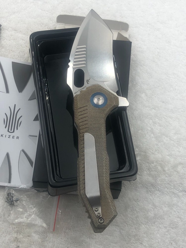 Kizer Cutlery Mini Paragon Liner Lock Knife New In Box Micarta Handles ...