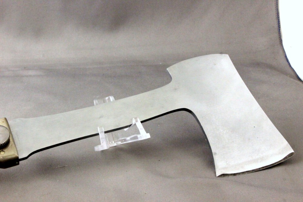 KABAR KNIFE/AXE COMBO, Stag Handles, 1952-1969, Original Leather Sheath