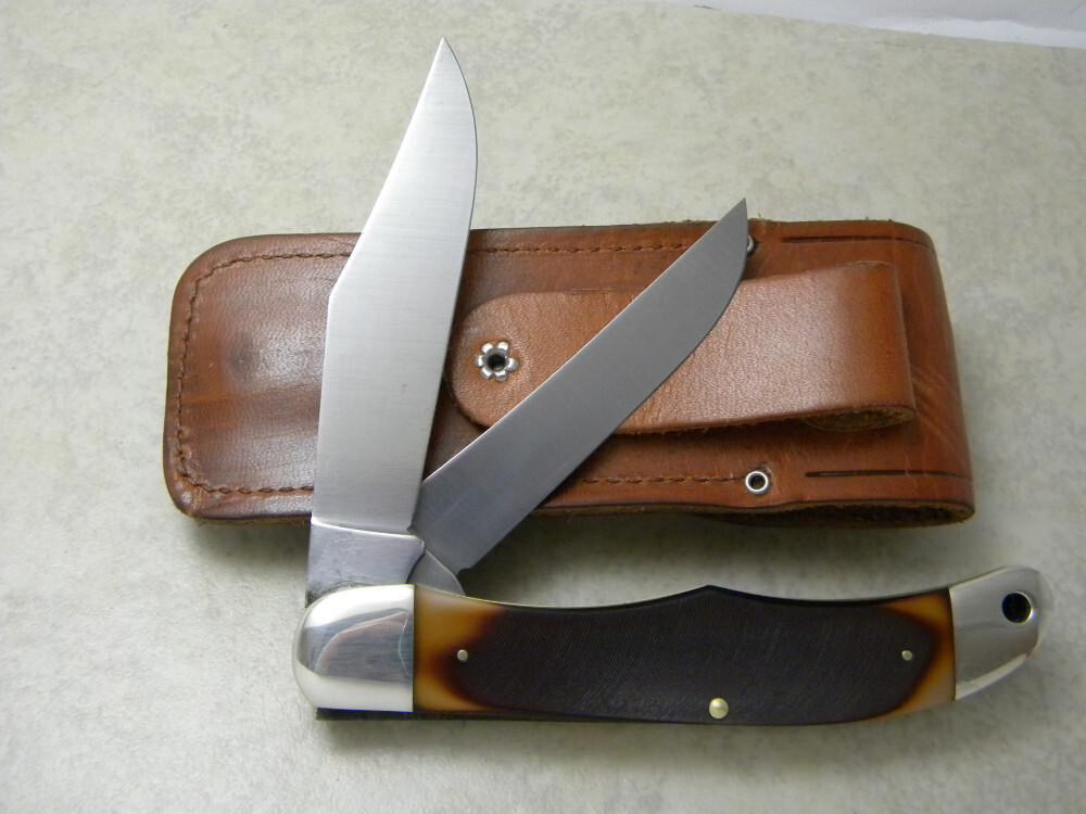 Schrade USA 25OT Delrin 2 Blade Folding Hunter Knife w/Pouch