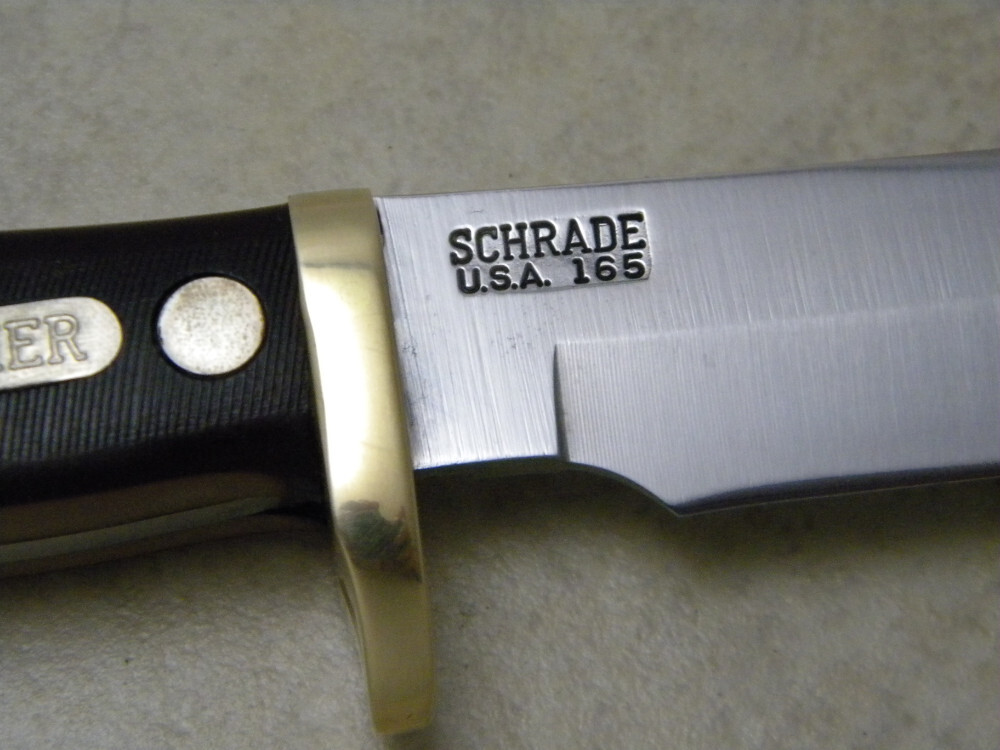 Schrade USA 165 Delrin Fixed Blade Knife w/Leather Sheath