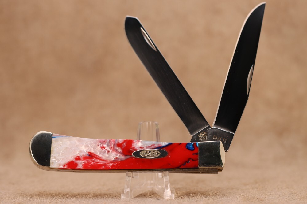 Case Trapper Knife 4.125" Star Spangle Banner Corelon (9254 SS) 9254STAR