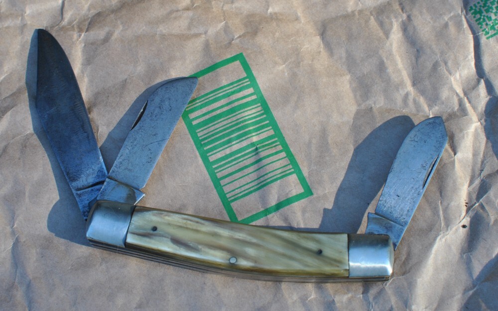 Eig Cutlery Italy 5" Primium Stockman 3 Blades Pinned Shield Huge 5 ...
