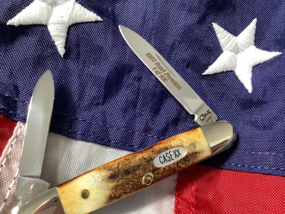 Case xx 1997 Eisenhower Knife Pearl Premier Shield Mdl# 052063 SS w ...