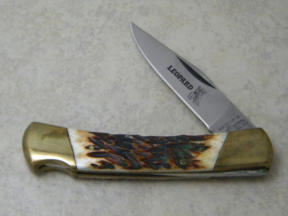 Parker Cut. Co. Japan Bone Leopard Lockback Knife