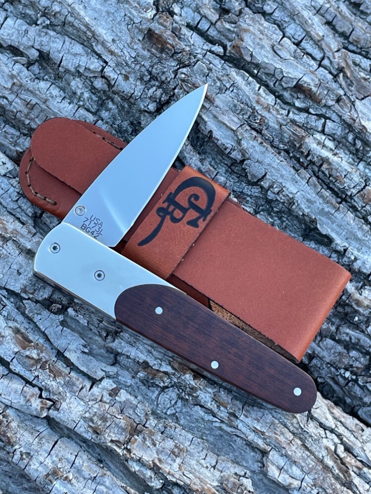 CASE XX ** SMOOTH SNAKEWOOD BG 42 SLIMLOCK W/LEATHER SHEATH