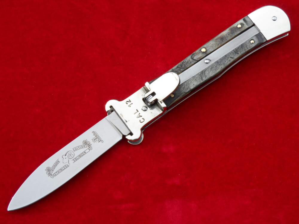 7-3/4" Hubertus "Springer" leverlock Shell-Puller automatic knife (68. ...