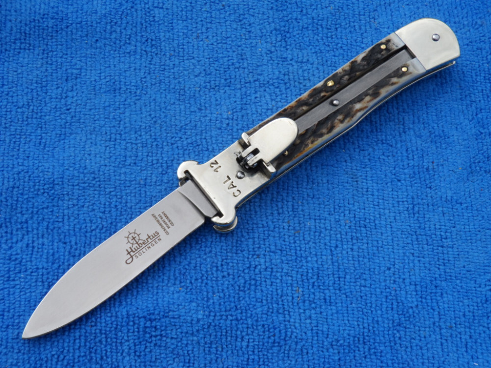 7-3/4" Hubertus "Springer" leverlock Shell-Puller automatic knife (68. ...