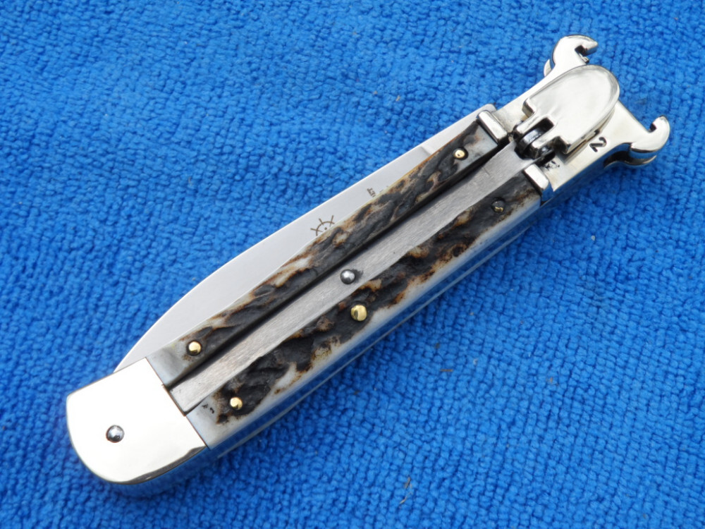 7-3/4" Hubertus "Springer" leverlock Shell-Puller automatic knife (68. ...