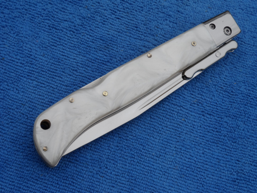 11" Roma style Swinguard switchblade knife-Pearl handles