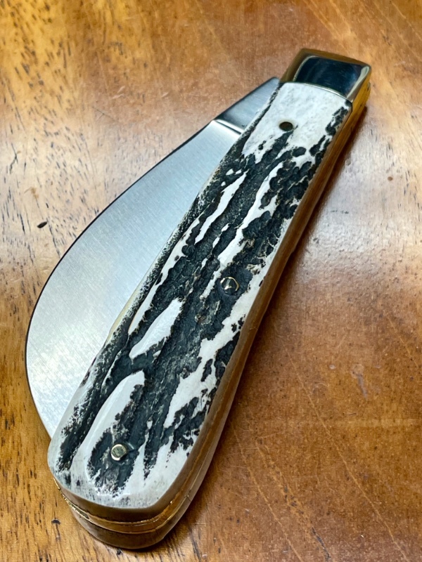 A Wright & Son Sheffield, England, Hawksbill Pruning Knife with Stag and Hawksbill pruning blade