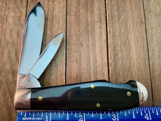 Schatt and Morgan Easy Open Tear Drop Jack Buffalo Horn Pearl Shield