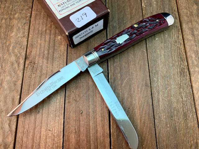 Schatt and Morgan Mini Trapper Burgundy Jigged Bone Short Run 2006