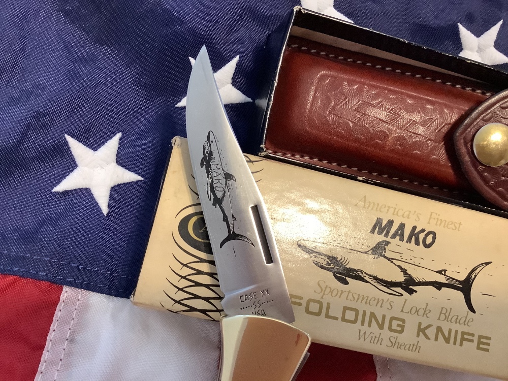 1980 Case xx Mako Shark Folding Hunter w/ Pretty Wood Handles (P158 ...