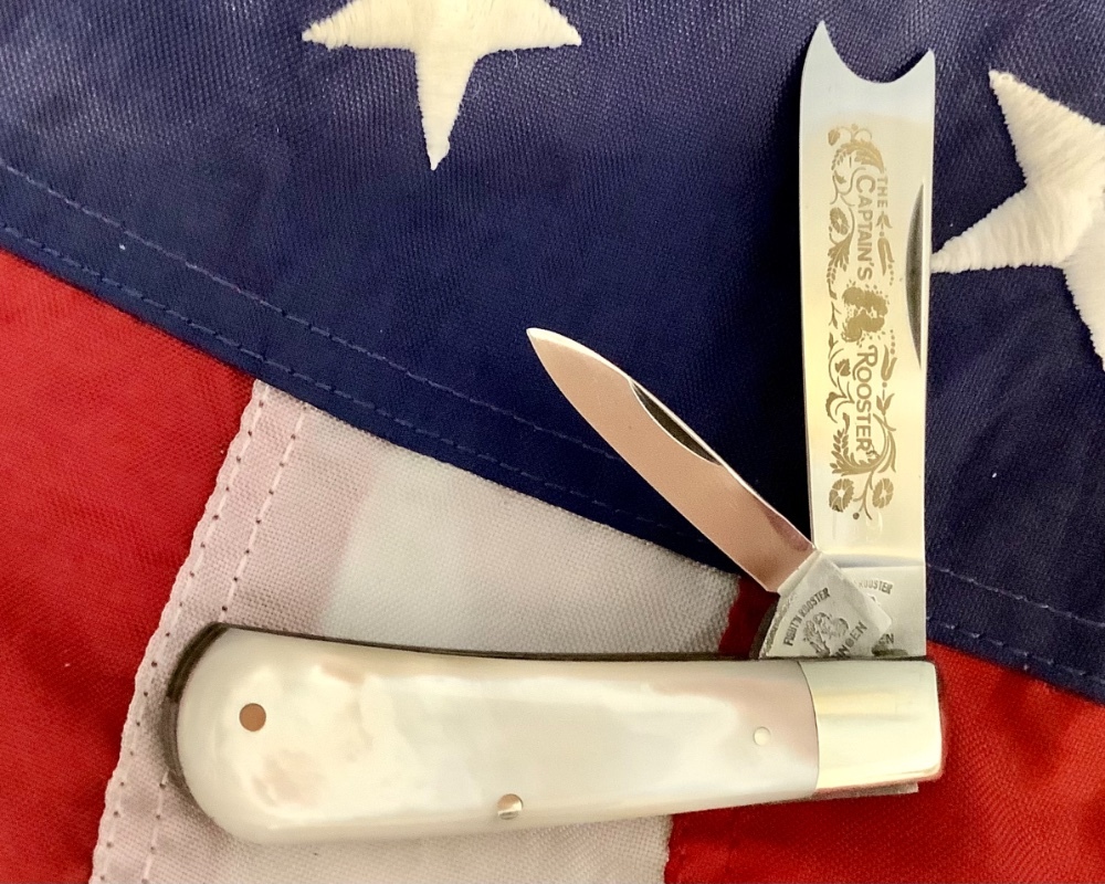 Fight'n Rooster 2 Blade Razor Barlow w/ Great Mother Of Pearl Handles ...