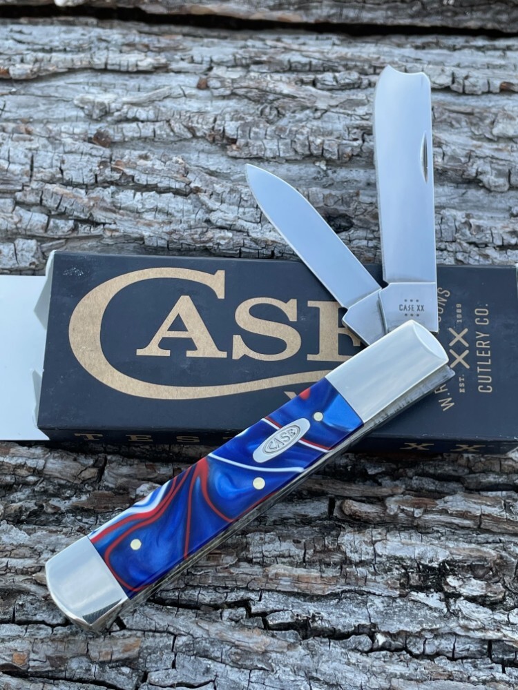 CASE XX ** 2024 PATRIOTIC KIRINITE SMOOTH RAZOR KNIFE
