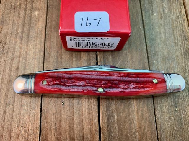 Robeson Mastercraft by Queen Stockman Red Carved Stag Bone 1 of 200 2009