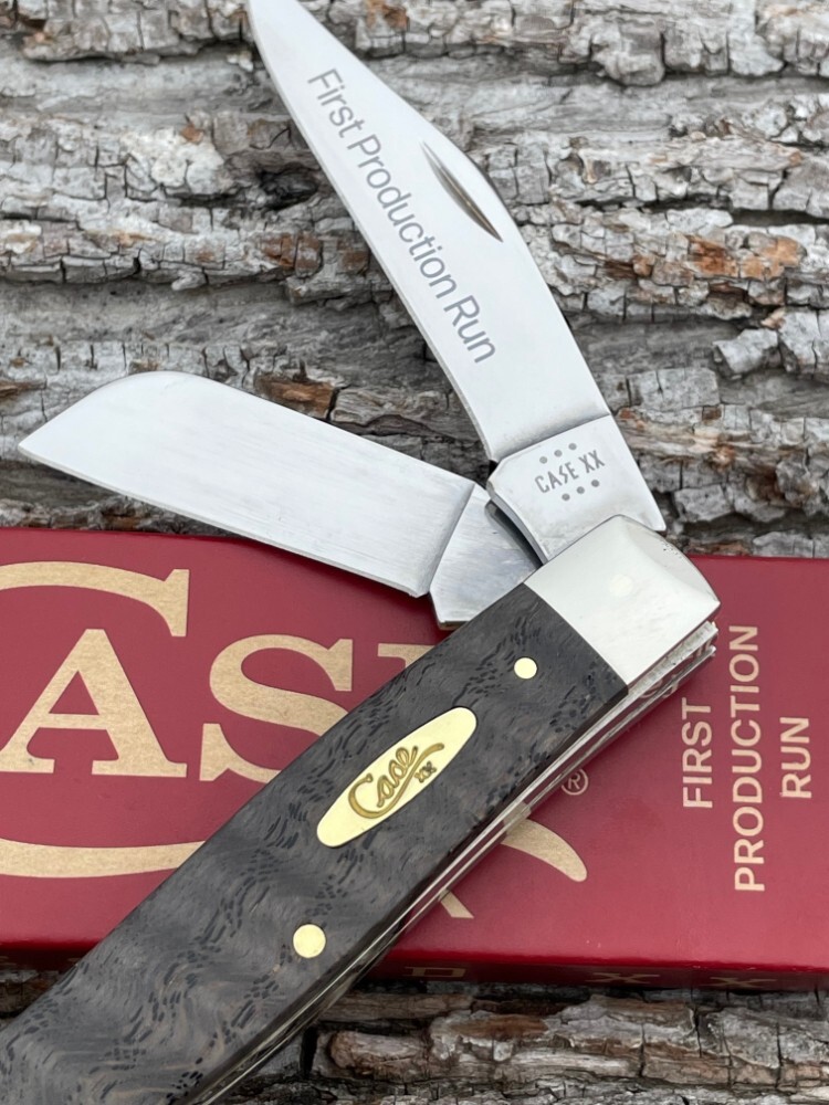 CASE XX ** FIRST PRODUCTION RUN 2024 SMOOTH BLACK CURLY OAK WOOD BRASS ...