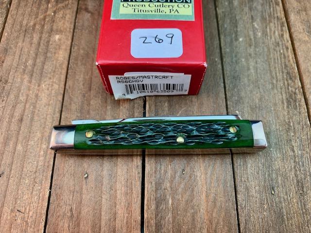 Robeson Mastercraft by Queen Small Doctor’s Knife Hunter Green Jigged ...
