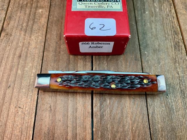 Robeson Mastercraft by Queen Small Doctor’s Knife Amber Jigged Bone 1 ...