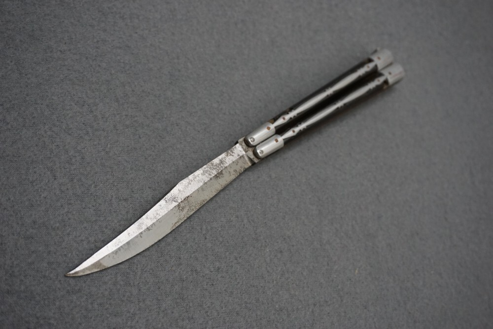 Vintage Traditional Philippines Balisong Butterfly Knife w/Horn Handle ...