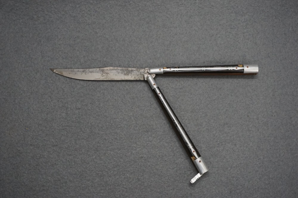Vintage Traditional Philippines Balisong Butterfly Knife w/Horn Handle ...