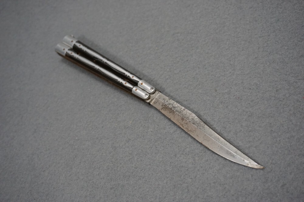 Vintage Traditional Philippines Balisong Butterfly Knife w/Horn Handle ...