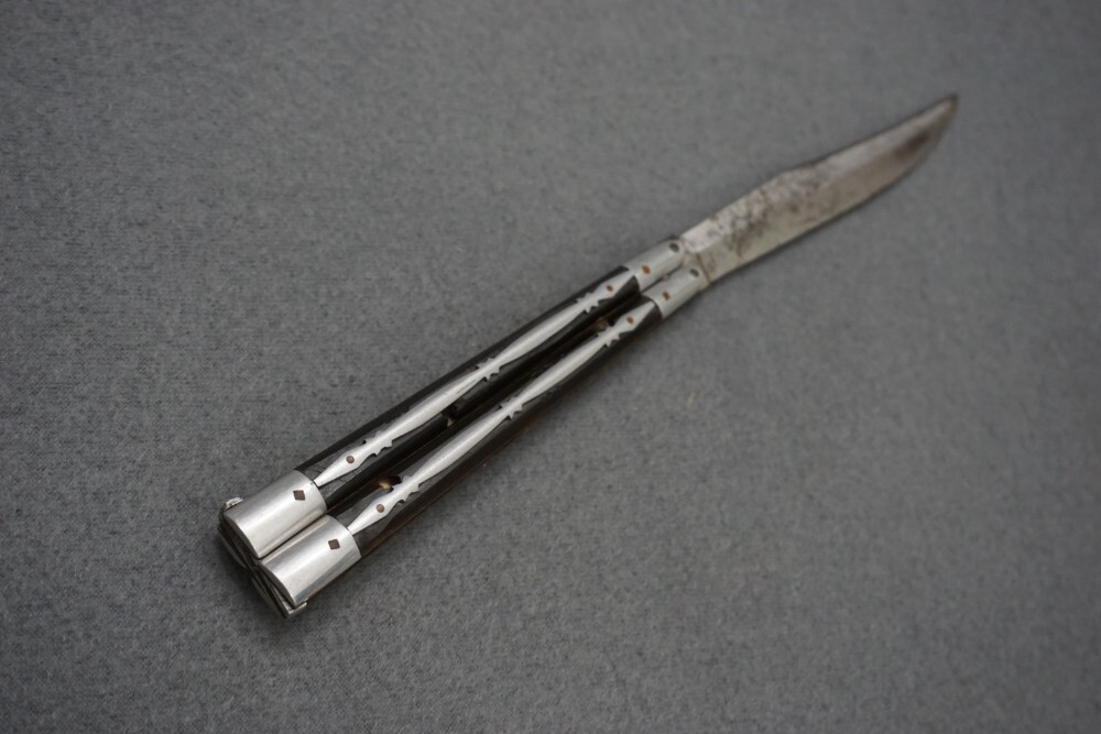 Vintage Traditional Philippines Balisong Butterfly Knife w/Horn Handle ...