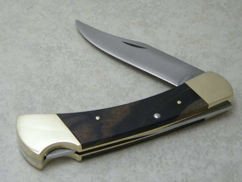 Buck 110 USA Hunter Wood Folding Lockback Knife & Pouch in Box - 3rd ...