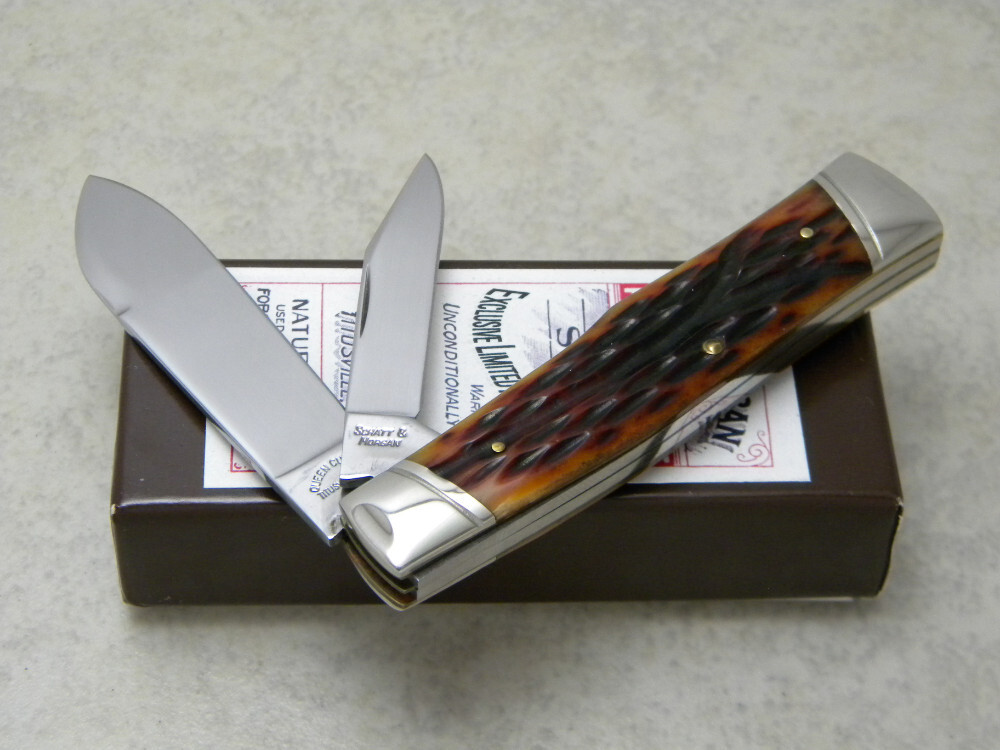 Schatt & Morgan Queen USA Bone 2007 Gunstock NKCA Club Knife NIB