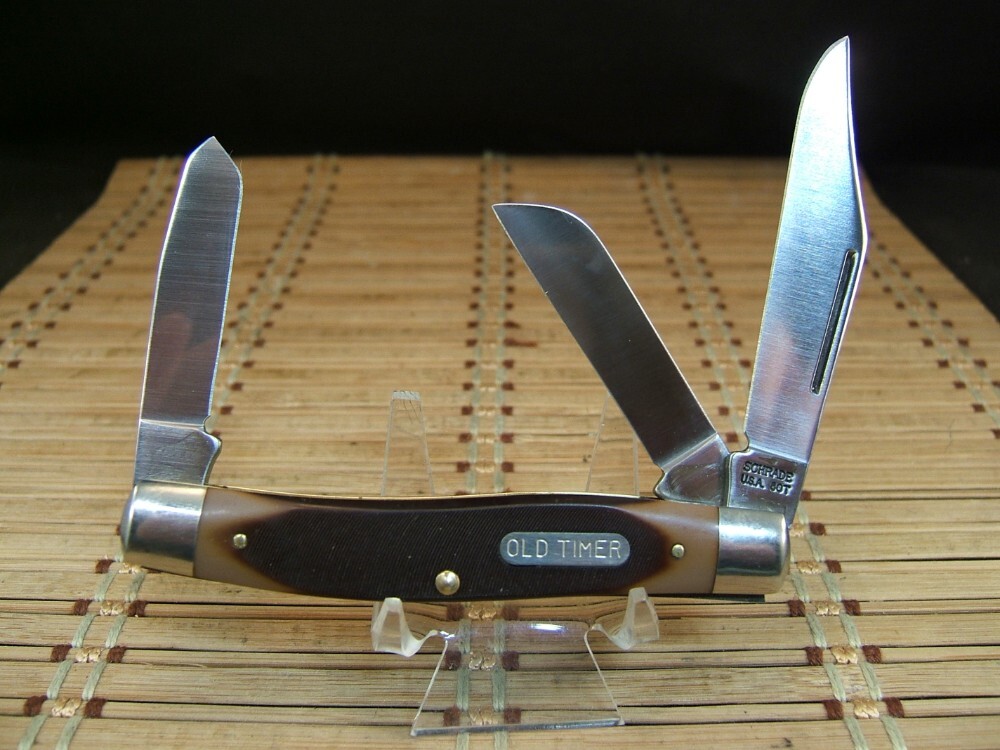 SCHRADE OLD TIMER 8OT SR. STOCKMAN 1970'S VINTAGE TRIPLE CARBON STEEL ...