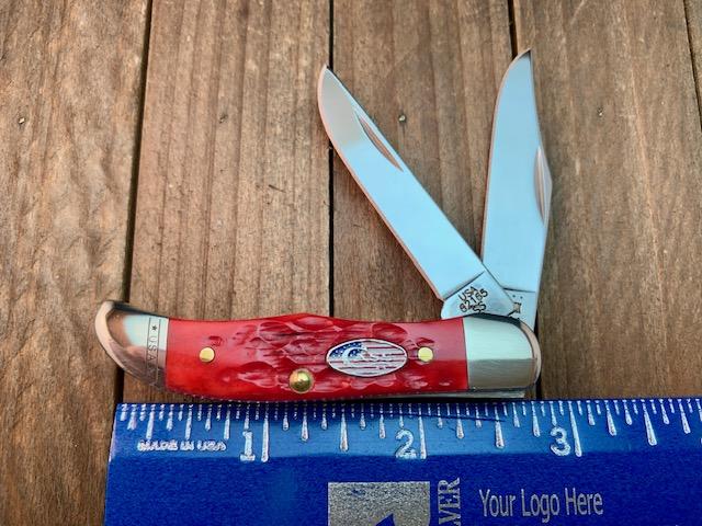 Case Pocket Hunter 2020 Shot Show Special Dark Red Standard Jigged Bone