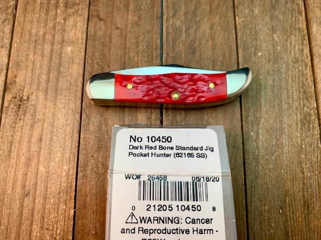 Case Pocket Hunter 2020 Shot Show Special Dark Red Standard Jigged Bone
