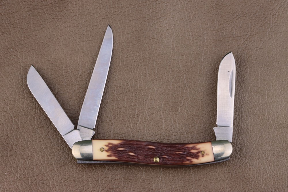 SCHRADE USA UNCLE HENRY STOCKMAN WITH STAGLON SCALES