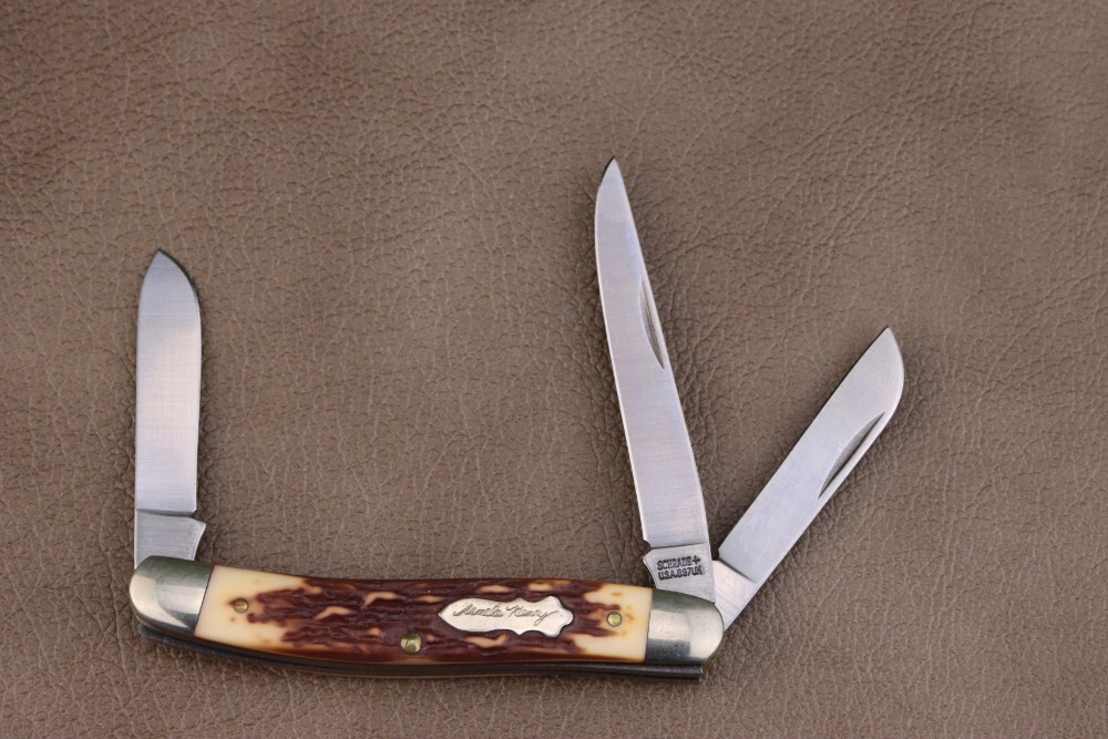 SCHRADE USA UNCLE HENRY STOCKMAN WITH STAGLON SCALES