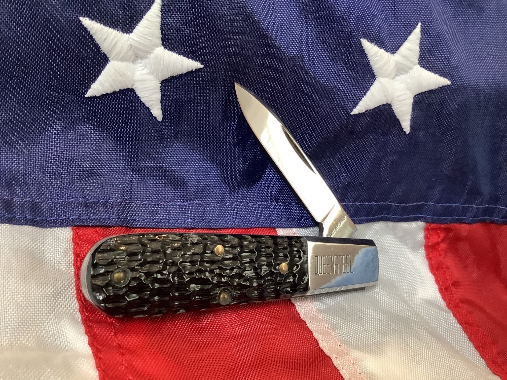 Schatt & Morgan by Queen Barlow Knife w/ Nice Bone Handles -NOS & M/NM