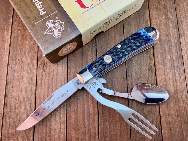 Case Hobo Knife Official BSA Navy Blue Jigged Bone 2013