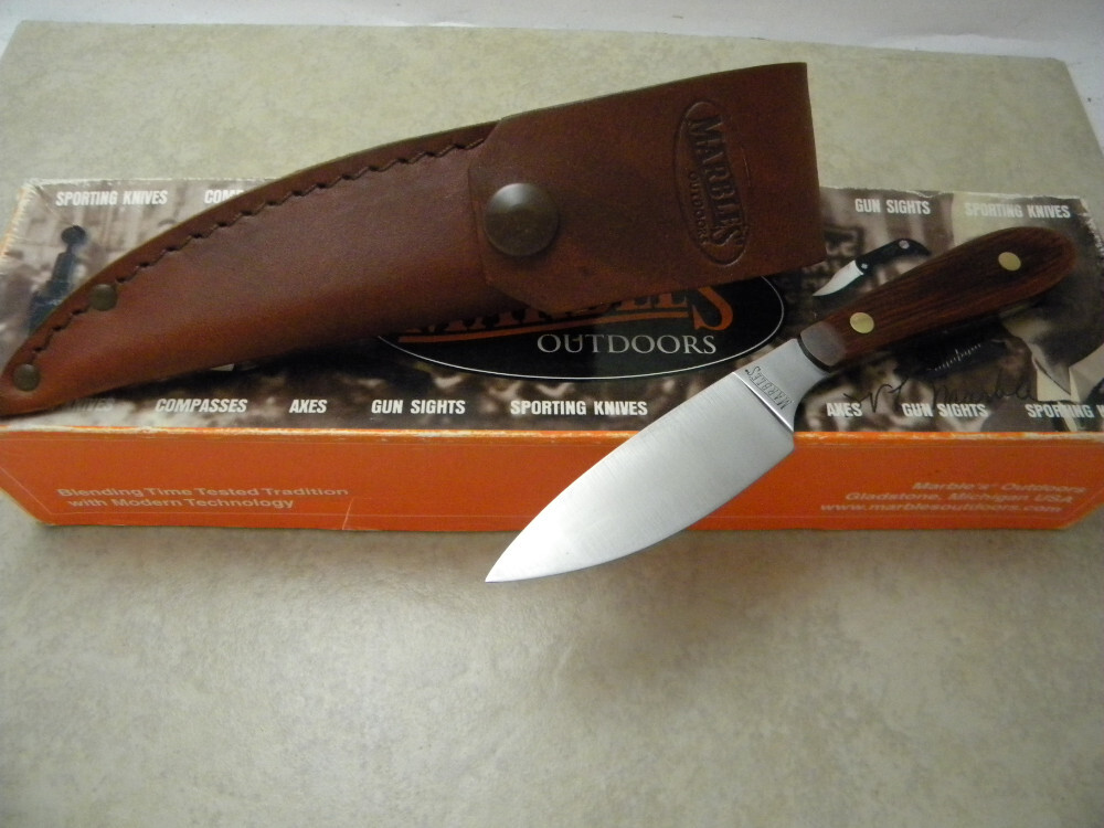 Marbles USA Caper/Diamondwood 81205 Fixed Blade Sheath Knife in Box