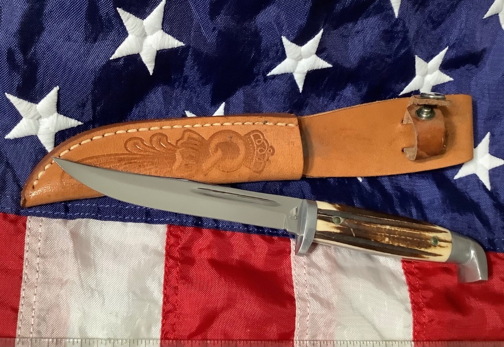 Queen Fixed Blade Bird & Trout Knife w/ Sweet Bone Handles -NOS