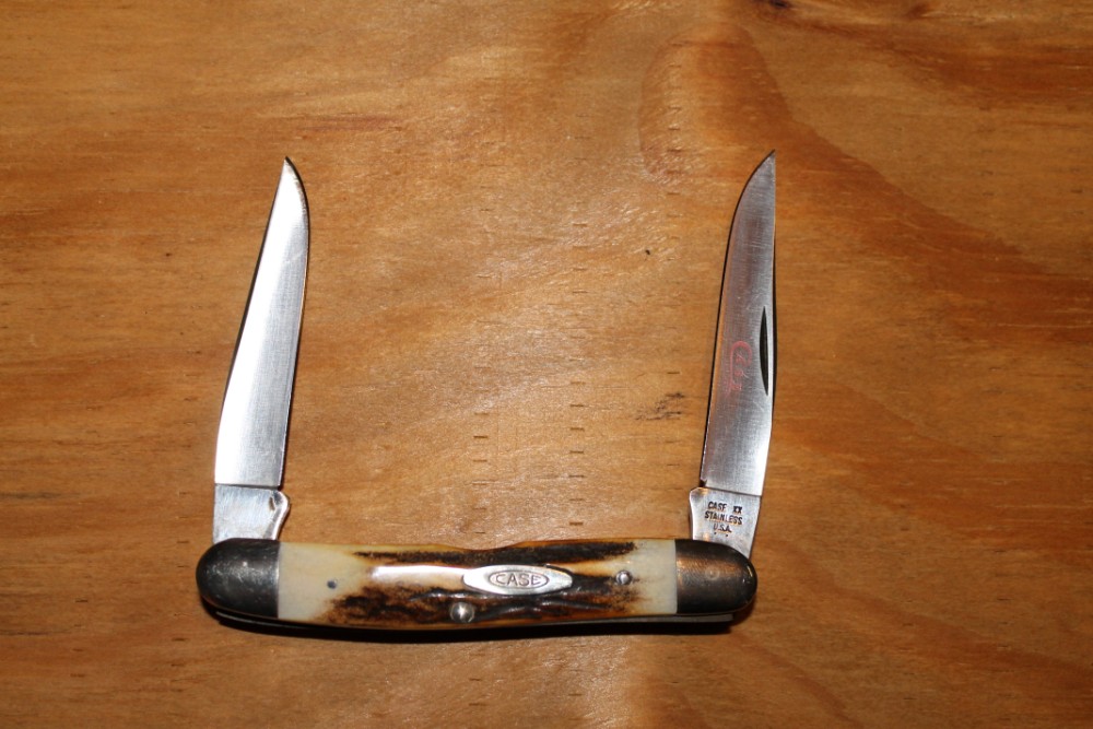 Case XX Stainless USA 2 Dot 1978 Stag Red Etch Knives / Set of 3