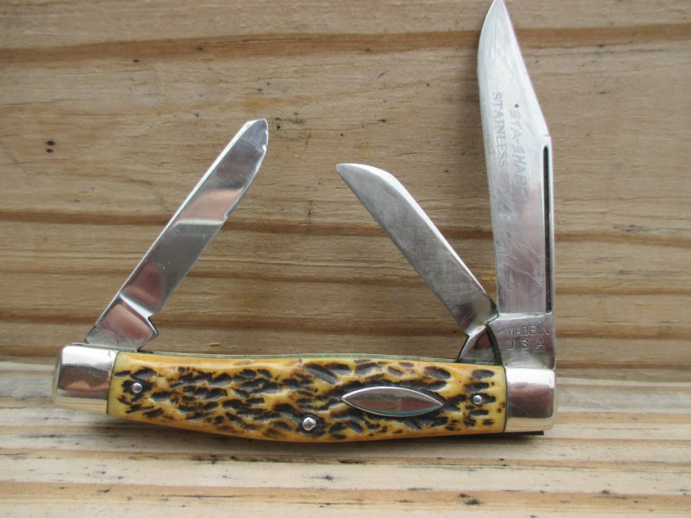 Sta-Sharp Stainless Stock Knife 9508 Made In USA